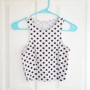Alt.B | Tops | Altb Crop Top Black And White Polka Dot Xss | Poshmark